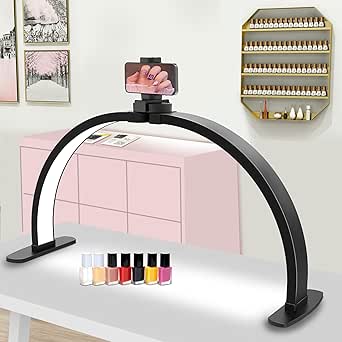 Uiopy Nail Half Moon Light: Big LED Arch Nail Tech Table Lamp with ...