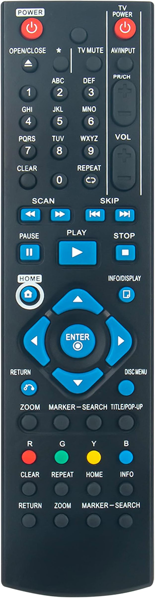 Amazon.com: AKB73215301 Replace Remote Control fit for LG Blu-ray Disc DVD Player BD530 BD550 ...