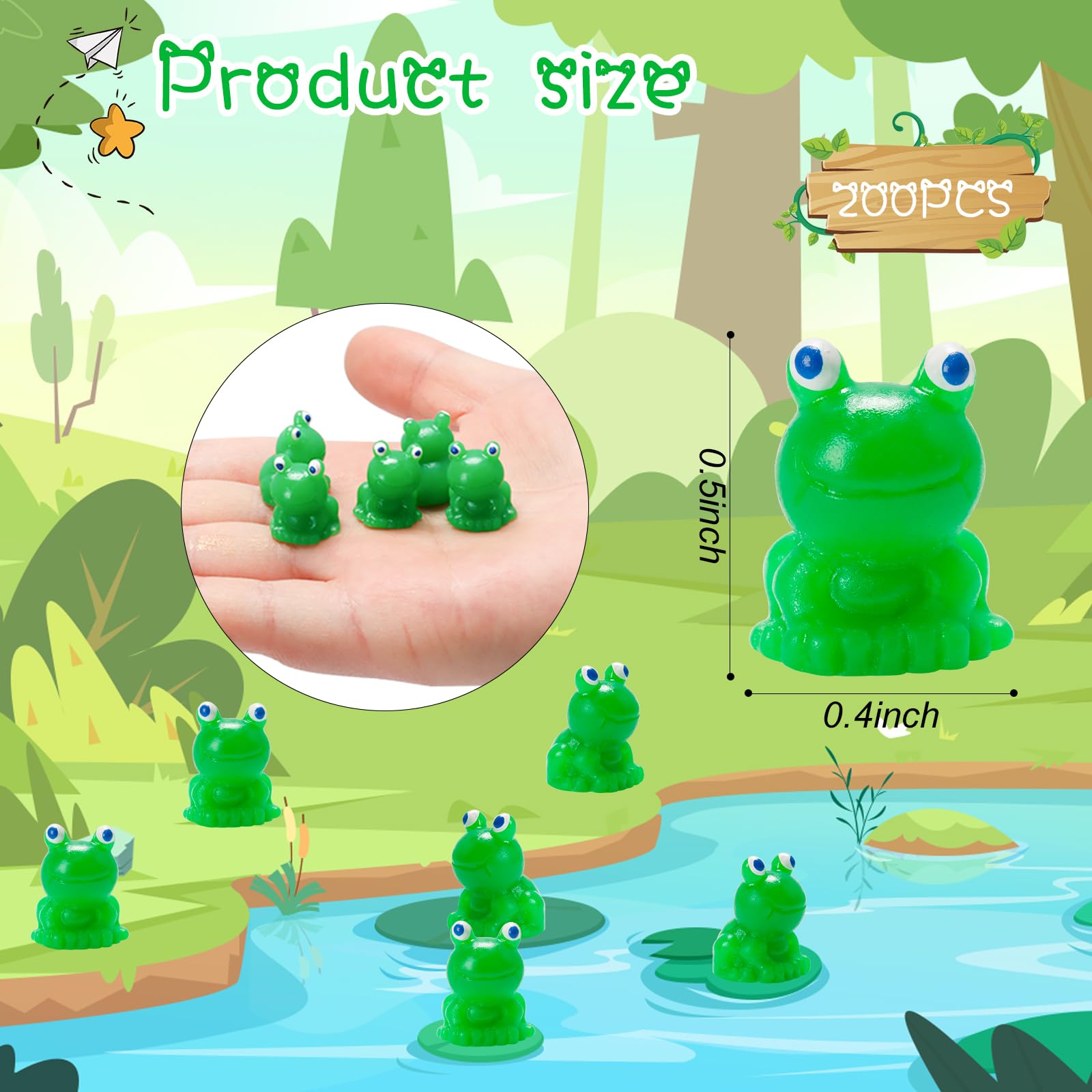 Snapklik.com : Exine 200 Pcs Resin Mini Frogs Green Frog Miniature ...