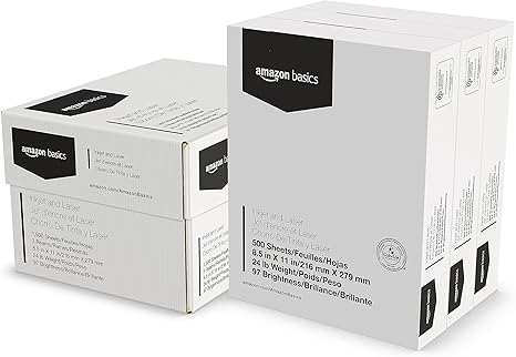 Amazon.com : Amazon Basics Multipurpose Copy Printer Paper, 8.5-x-11 ...