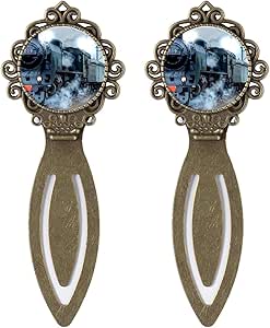 Vintage Metal Bookmark,2 Pack Book Marks for Gift,Train Photo Bookmarks ...