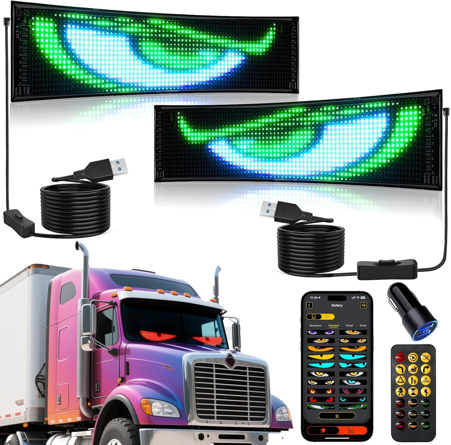 LED Devil Eyes for Car Windshield 2PCS, 23x5 Sri Lanka | Ubuy