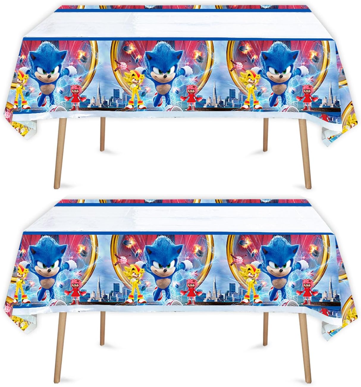 Amazon.com: XDONE 2pcs Sonic Tablecloth Disposable Tablecover Birthday ...