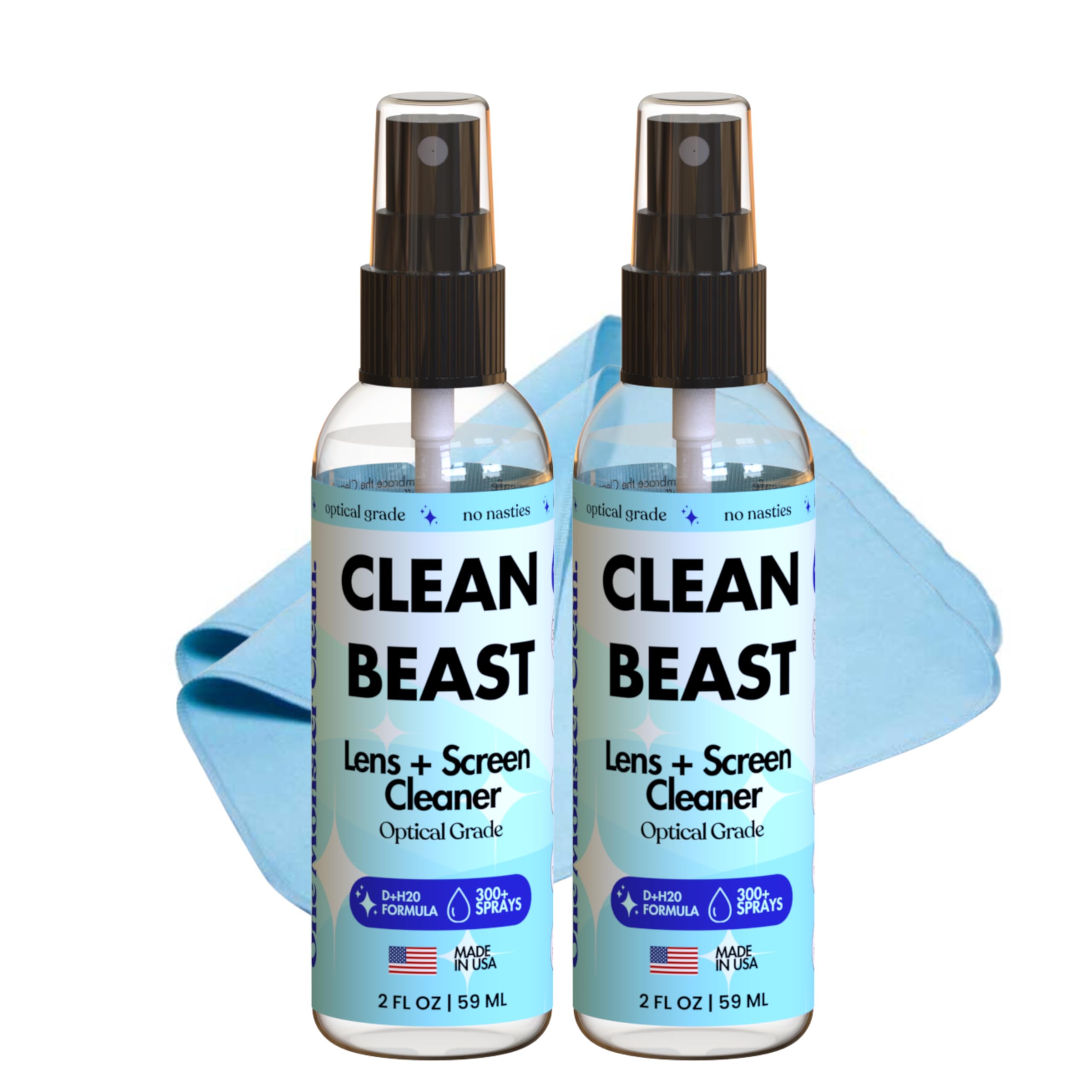 Amazon.com: CLEAN BEAST Lens Cleaner Spray Kit – Includes 2 Microfiber ...