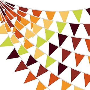 Amazon.com: 32.8 ft Fall Banners Pennant Flag, Fabric Fall Pennant ...