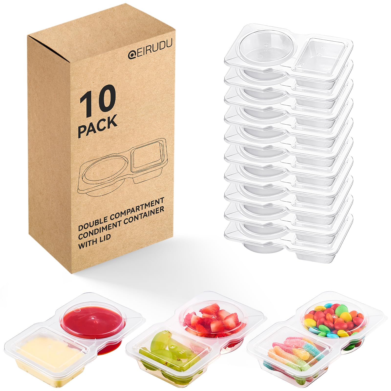 Snapklik.com : Qeirudu 10 Sets 4.5oz Reusable Plastic Snack Containers ...