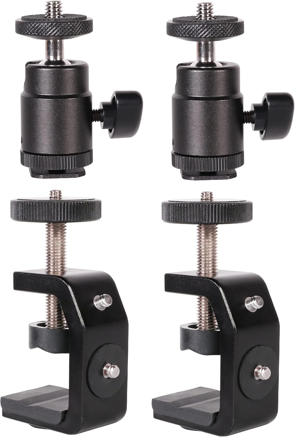 Amazon.com : QYXINC 2Pack Adjustable C Clamp with Hot Shoe Mount ...