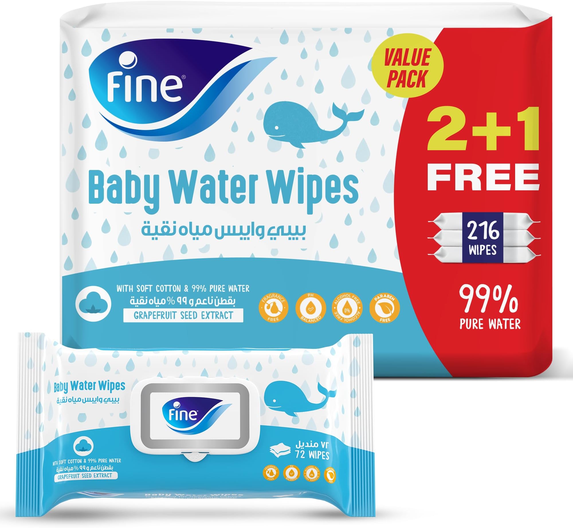 Huggies Baby Wipes, 99% Pure Water Wipes, 3 Pack x 56 Wipes (168 Wipes ...