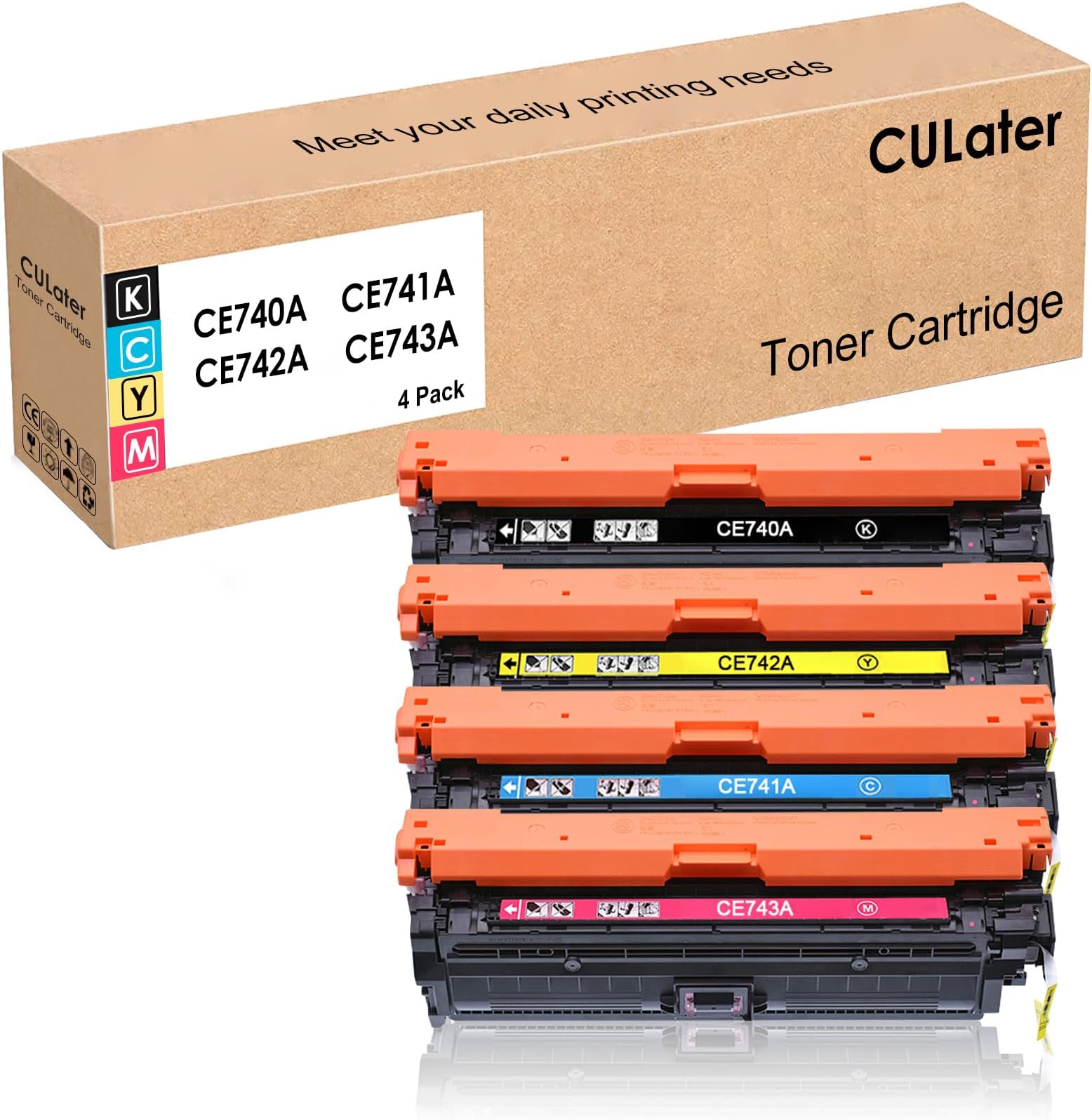 Amazon.com: 307A Toner Cartridges 4 Pack, CE740A CE741A CE742A CE743A ...