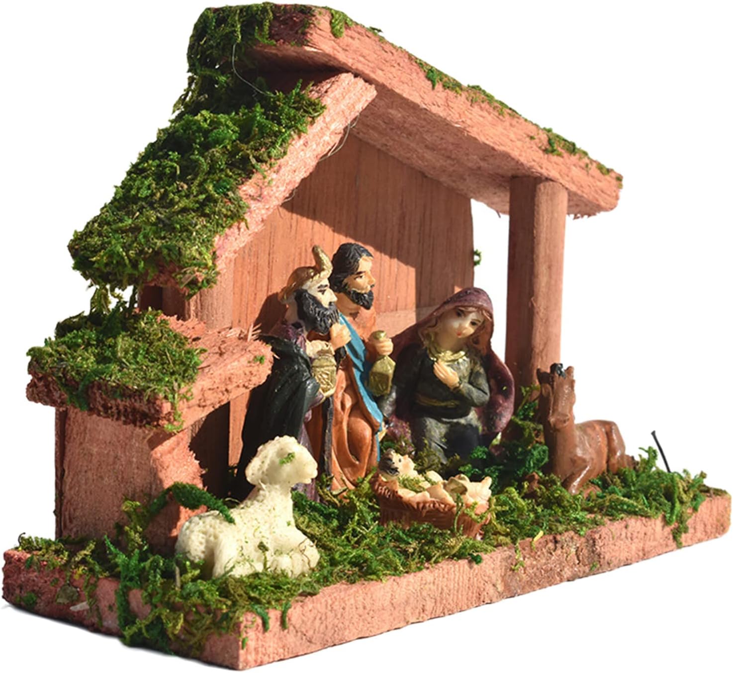 Amazon.com: TII Mini Christmas Nativity Set Stable with Jesus Mary ...