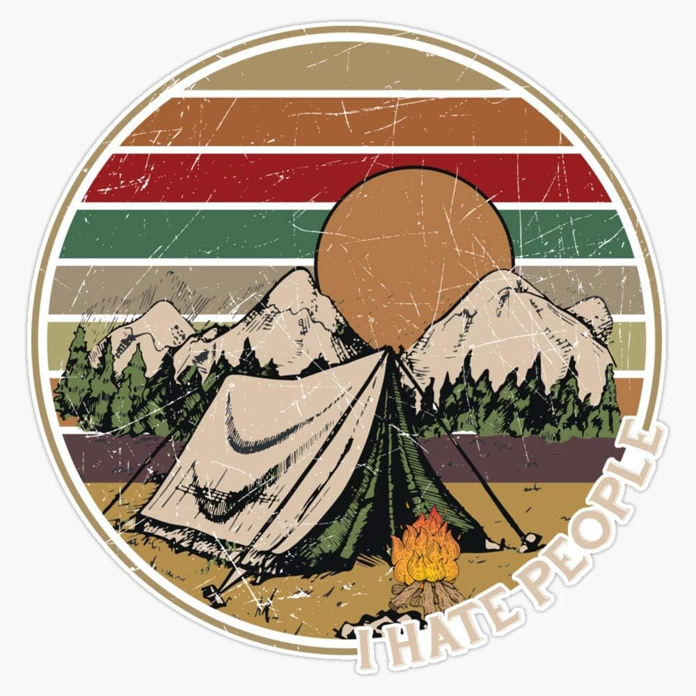 Amazon.com - 2 Pack Love Camping I Hate People Funny Camping Sticker ...