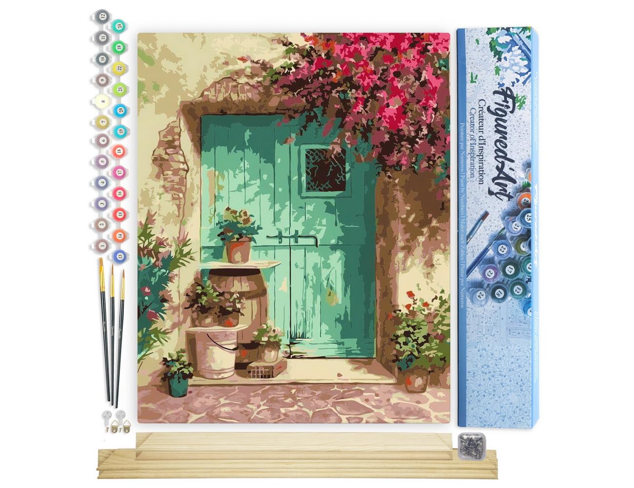 Amazon.com: Figured'Art Paint by Numbers Kit for Adults Green Door 16 ...