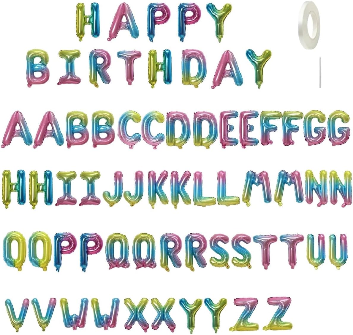 Amazon.com: Anlixin Rainbow letter balloon party decoration set ...
