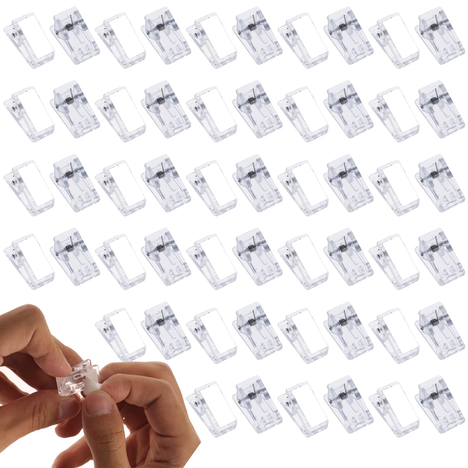 Amazon.com : 100pcs Plastic Adhesive Clips, Self Adhesive Clips Clear ...