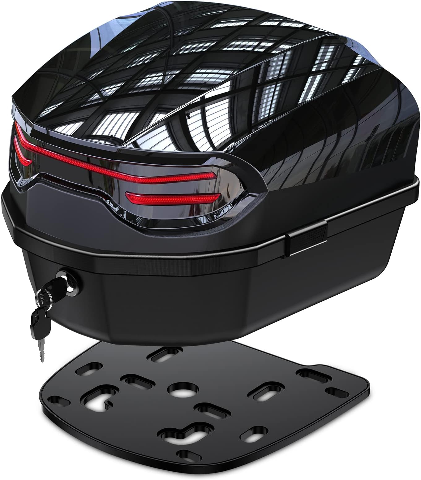 LESANM 35L Motorcycle Top Case, Motorcycle Daily Tail Box Trunk ...