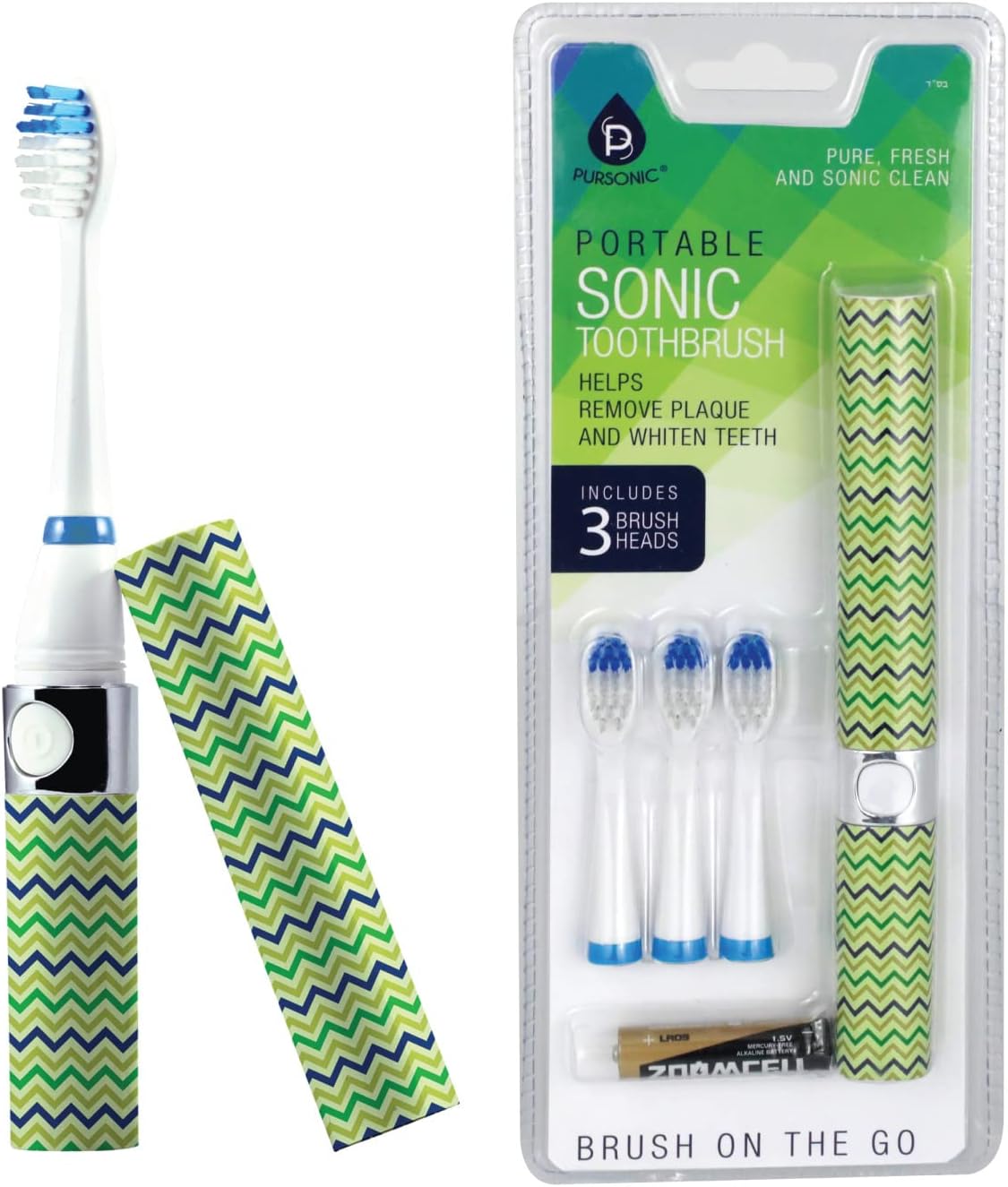 Amazon.com: Pursonic Portable Sonic Toothbrush Battery Operated ...