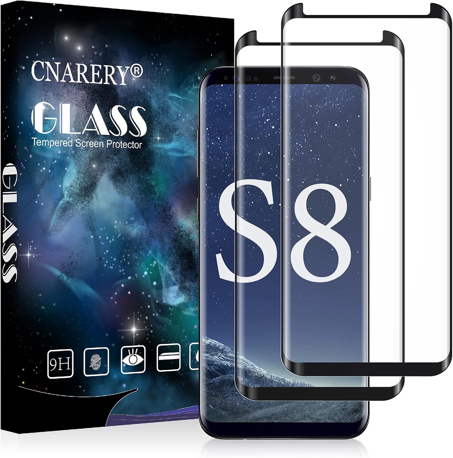 Amazon.com: Cnarery 2 Pack Screen Protector for Samsung Galaxy S8, 3D ...