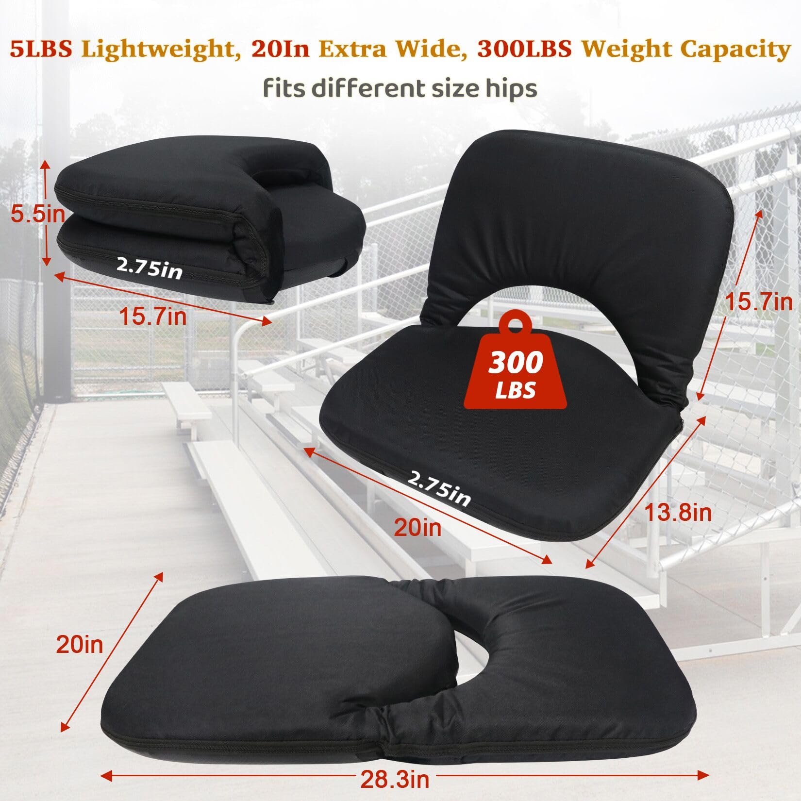 Snapklik.com : Upgraded Compact Stadium Seats For Bleachers