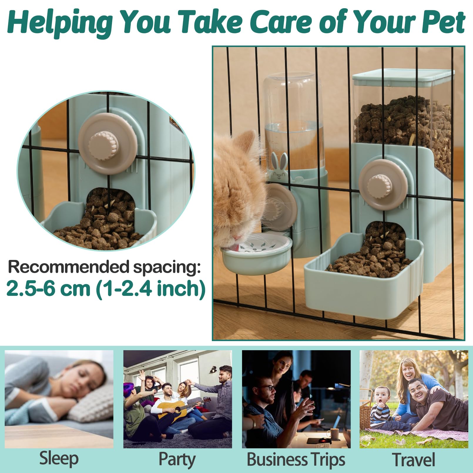 Snapklik.com : Kathson Hanging Automatic Rabbit Pet Food And Water ...