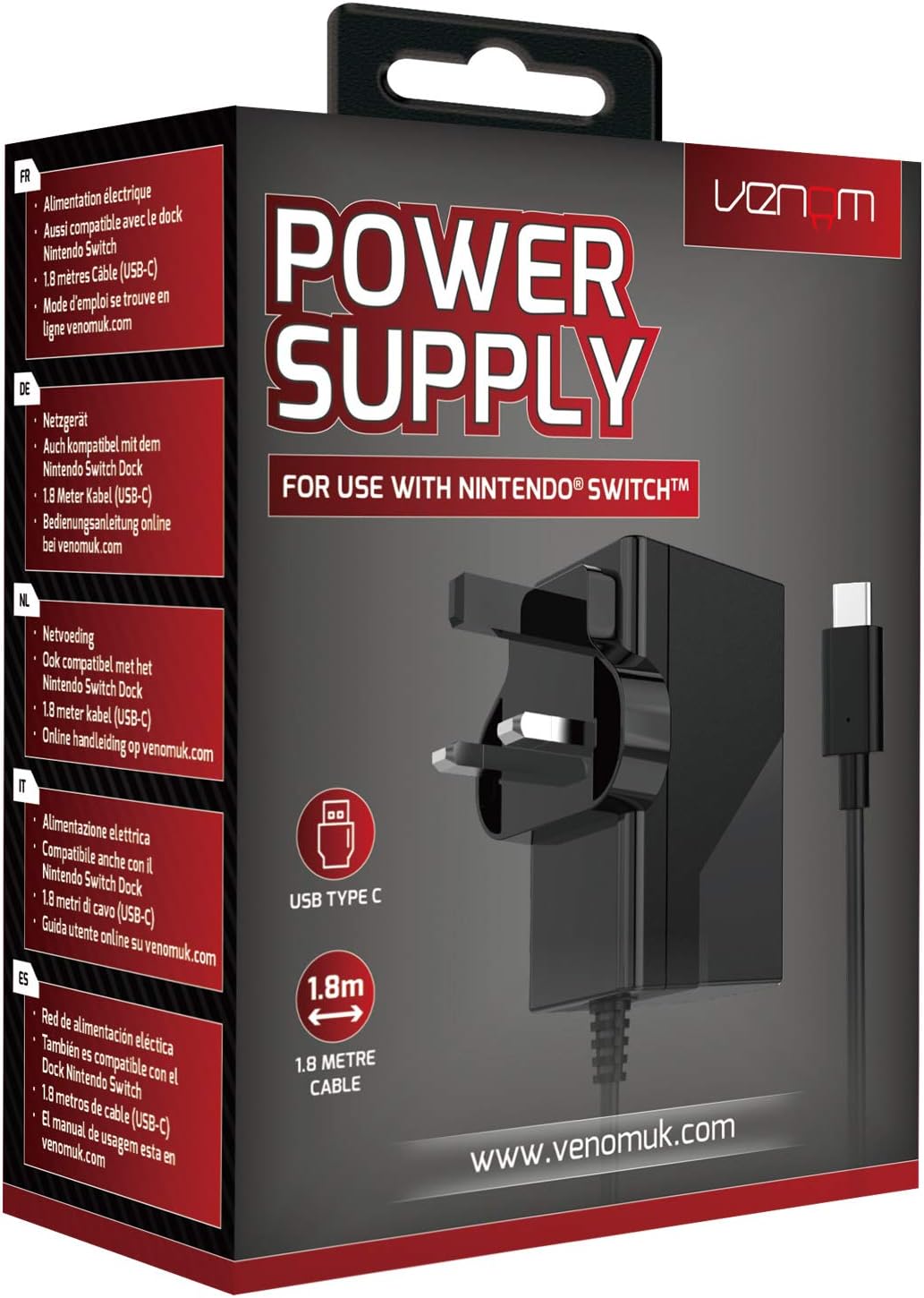 Venom Nintendo Switch Power Supply (Compatible with Console, Dock and ...