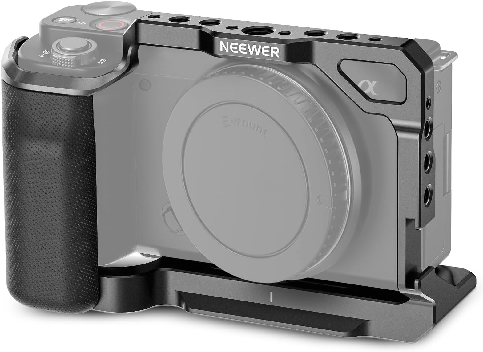 NEEWER ZV-E10 Camera Cage with Silicone Grip, 1/4" Threads, 3/8" ARRI ...
