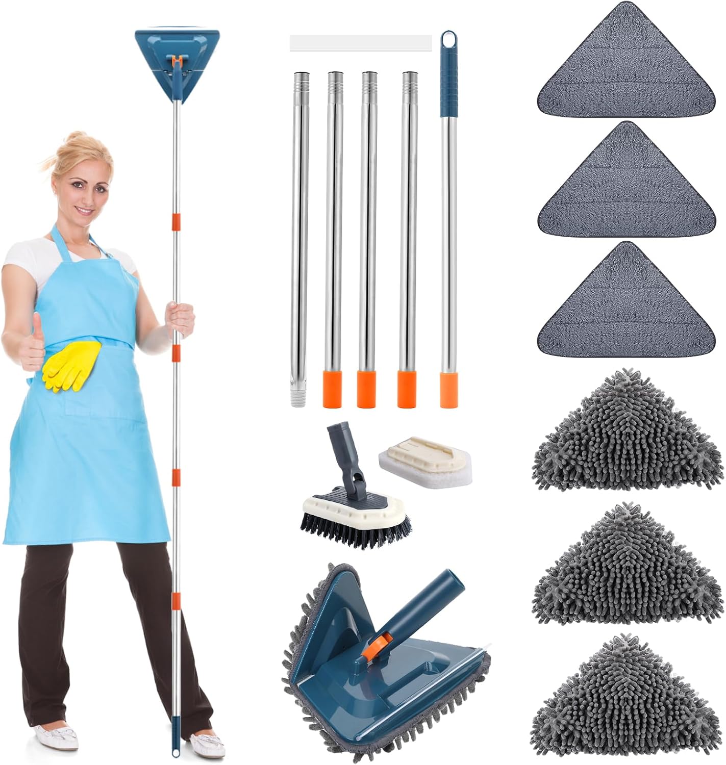 Amazon.com: 80 Inch Wall Cleaner Mop & Shower Brush Scrubber with ...