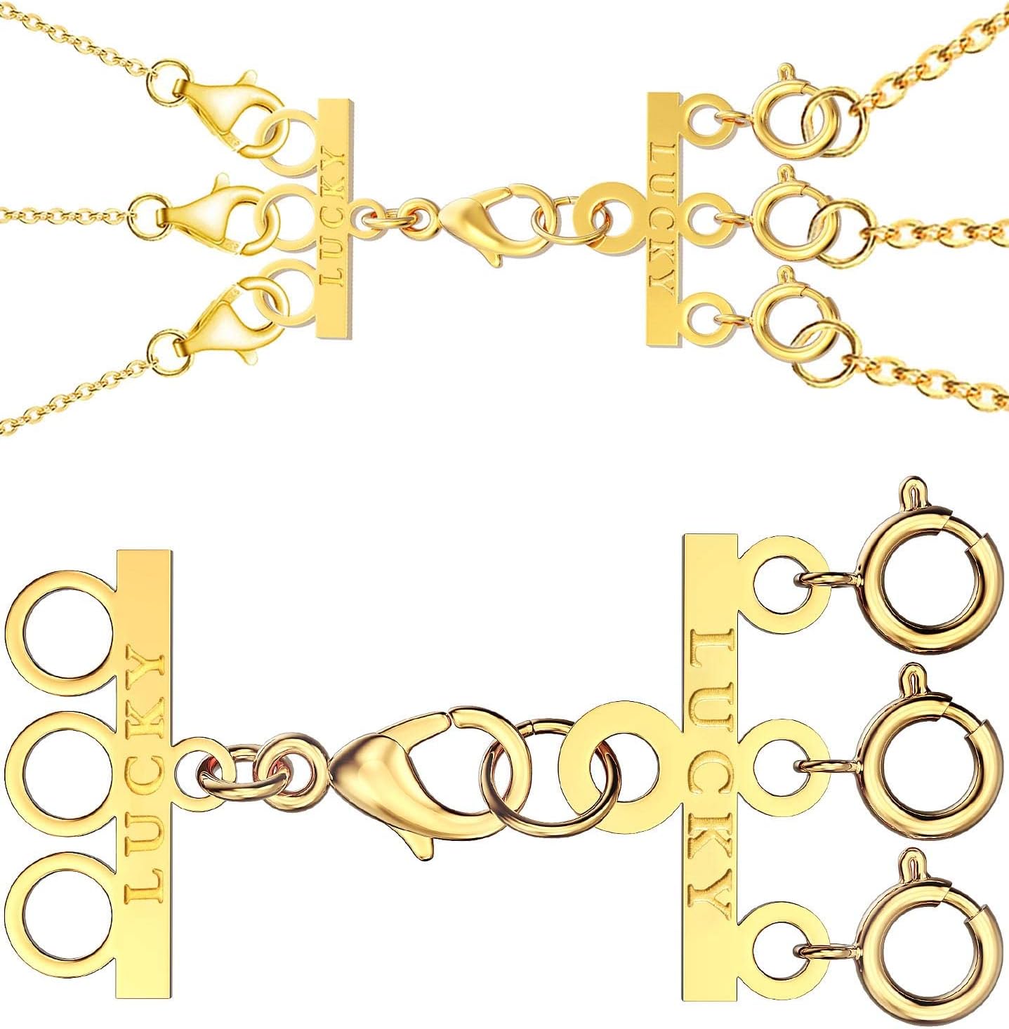 Amazon.com: Lucky Necklace Layering Clasp Womens Jewelry Separators 18K ...