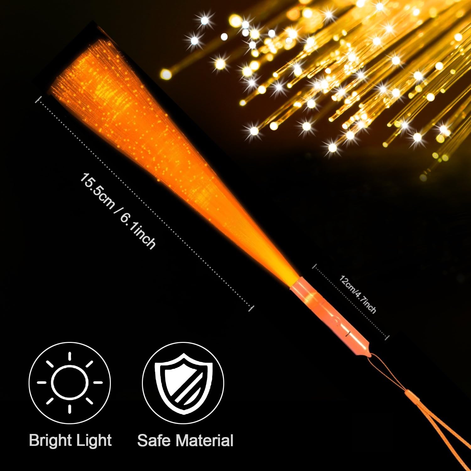 Snapklik.com : NUDALA 36 Pack Orange Glow Sticks Light Up Fiber Optic ...