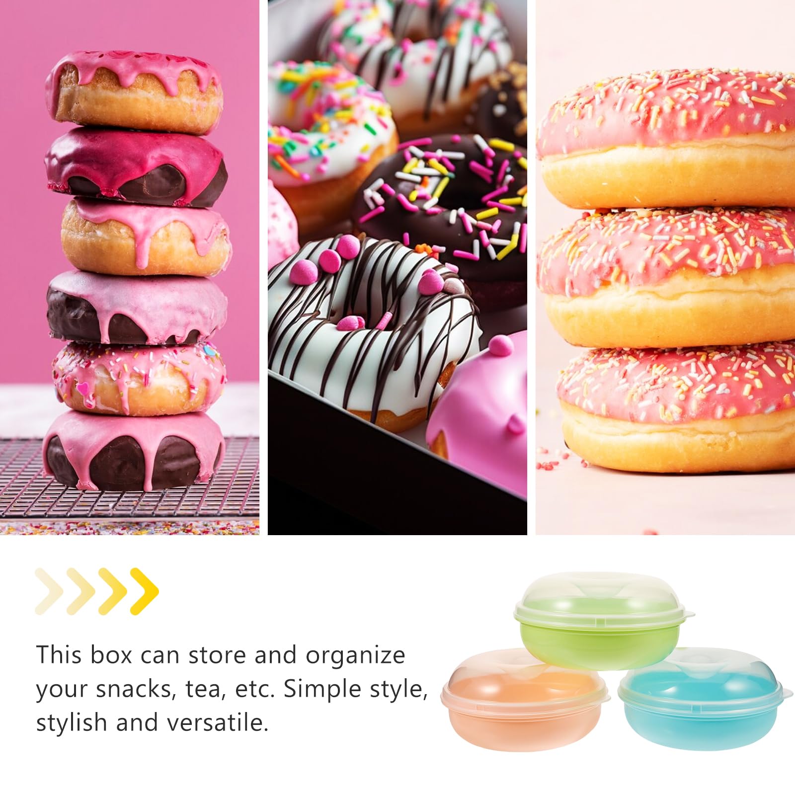 Snapklik.com : 3 Pack Sandwich Containers Round Bagel Fresh Saver Donut Keeper Holder Muffin ...