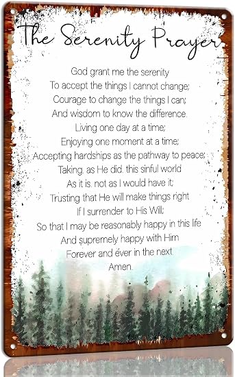 Amazon.com: The Serenity Prayer Metal Tin Sign Christian Bible Verses ...