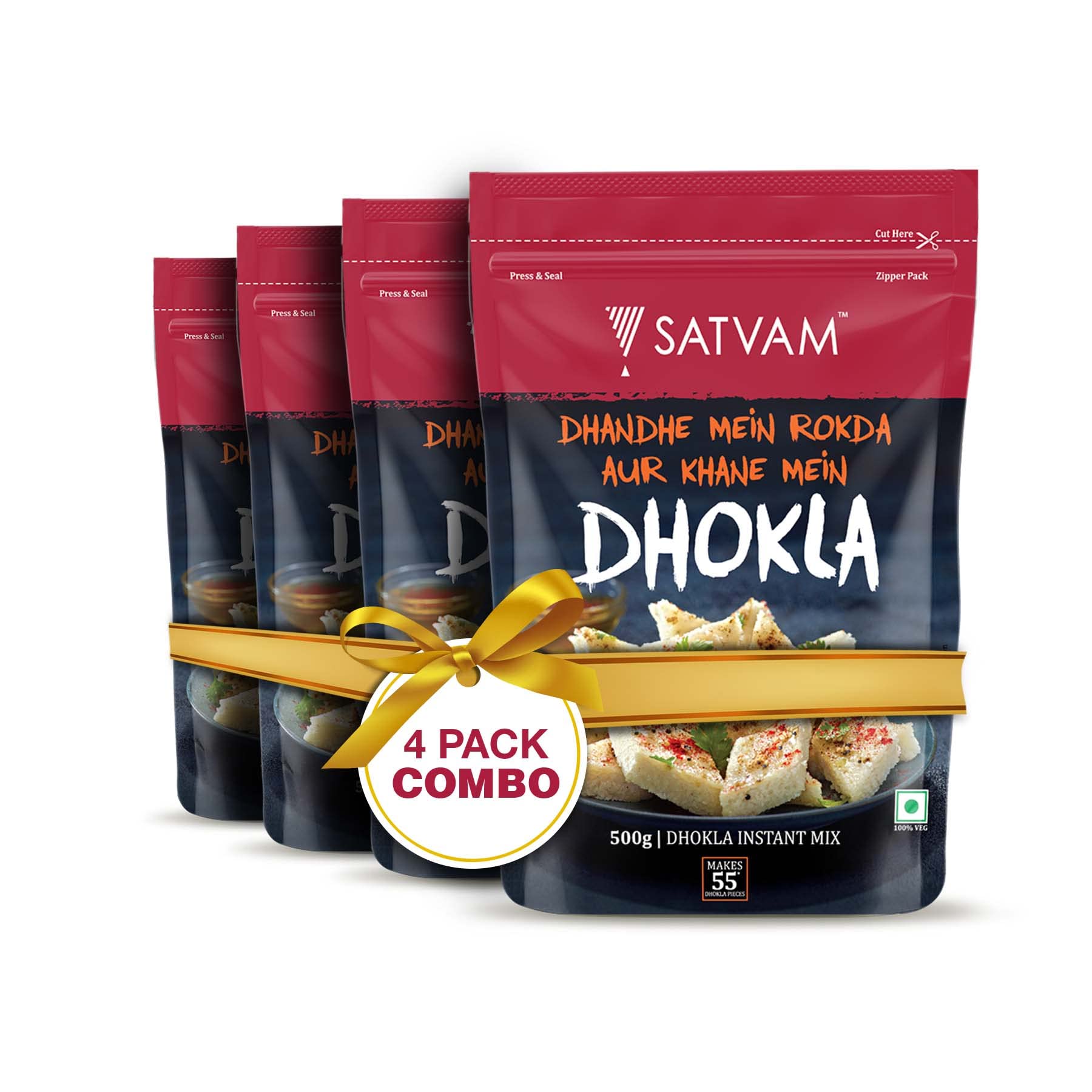 Satvam Dhokla Instant Mix (Pack of 4)|(4 * 500g) : Amazon.in: Grocery ...