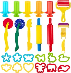 Playdough Tools and Cutters Set, 25 Pcs Clay Dough Tools Kit Kids DIY ...