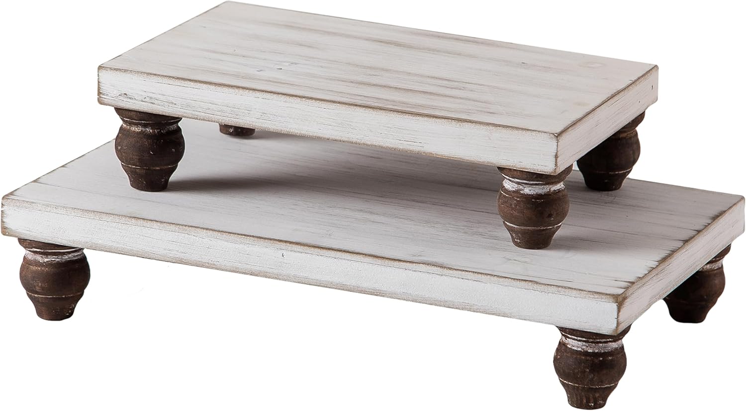 Amazon.com: SOFE Rectangular Wood Risers Display Stands - Rustic White ...