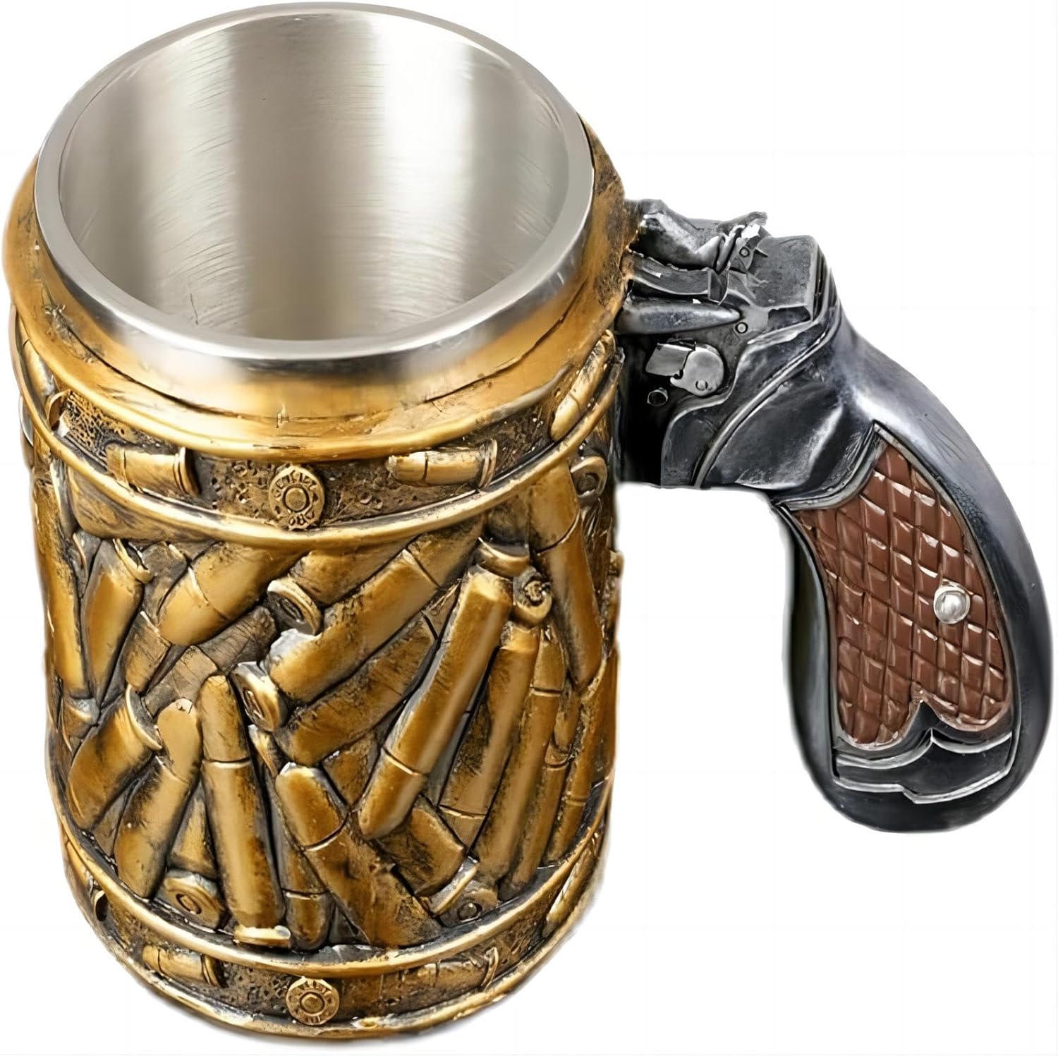 Amazon.com | Stainless Steel Bullet Pattern Beer Mug, Bullet Tumbler ...