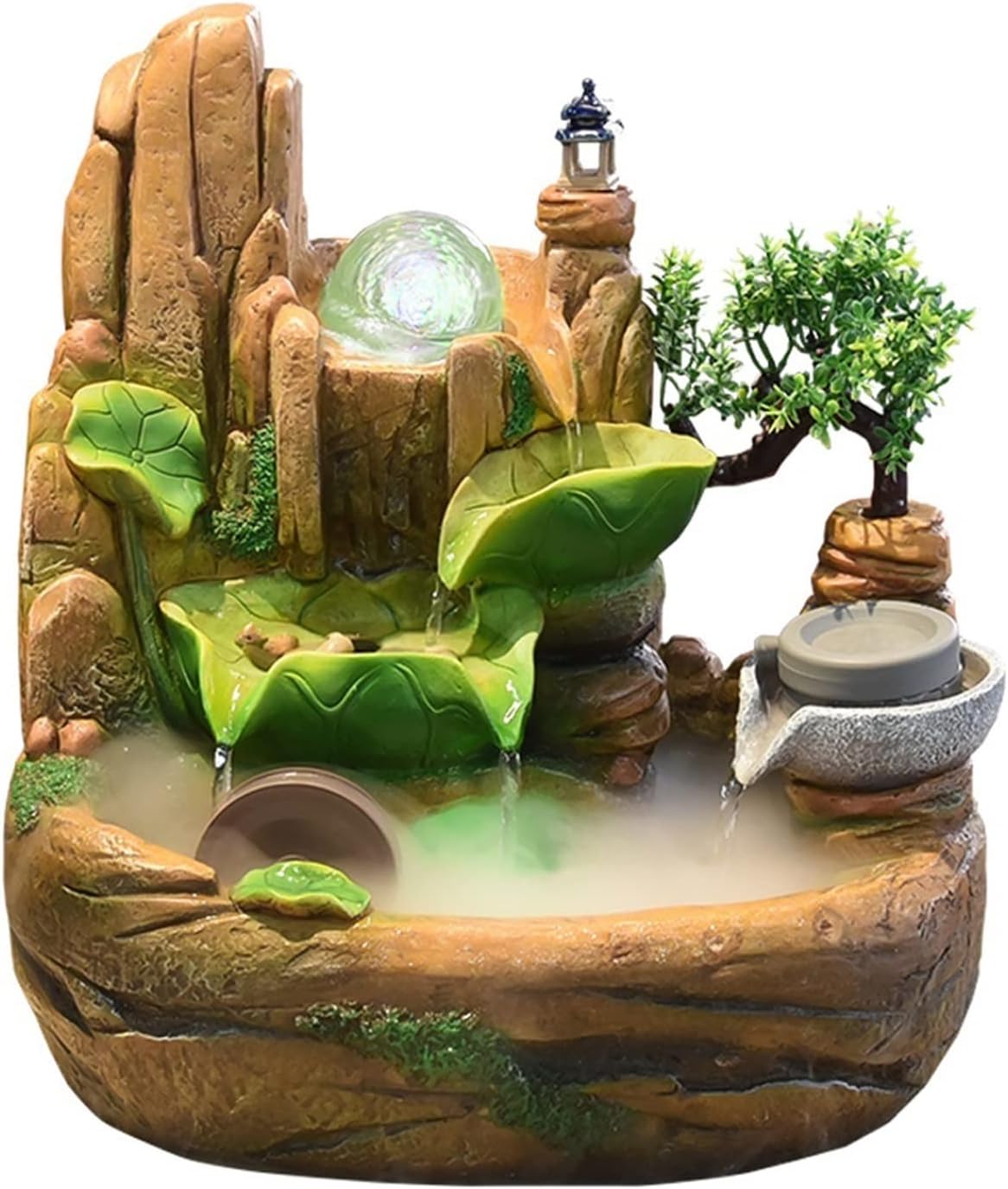 Amazon.com: Tabletop Waterfall Fountain Indoor Humidifier Landscape ...