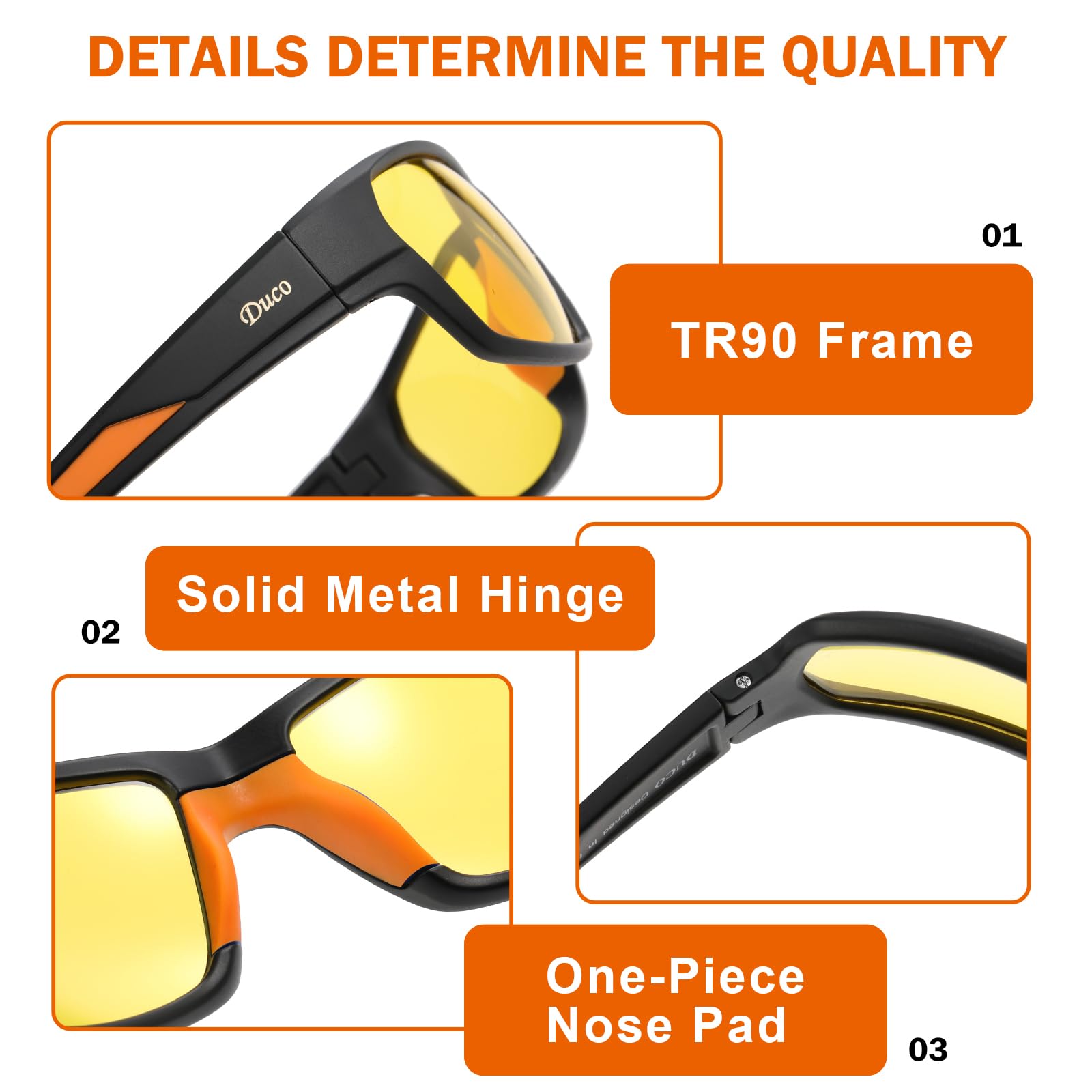 Snapklik.com : Night Vision Glasses For Men Polarized Sports HD Nighttime Driving Glasses TR90 ...