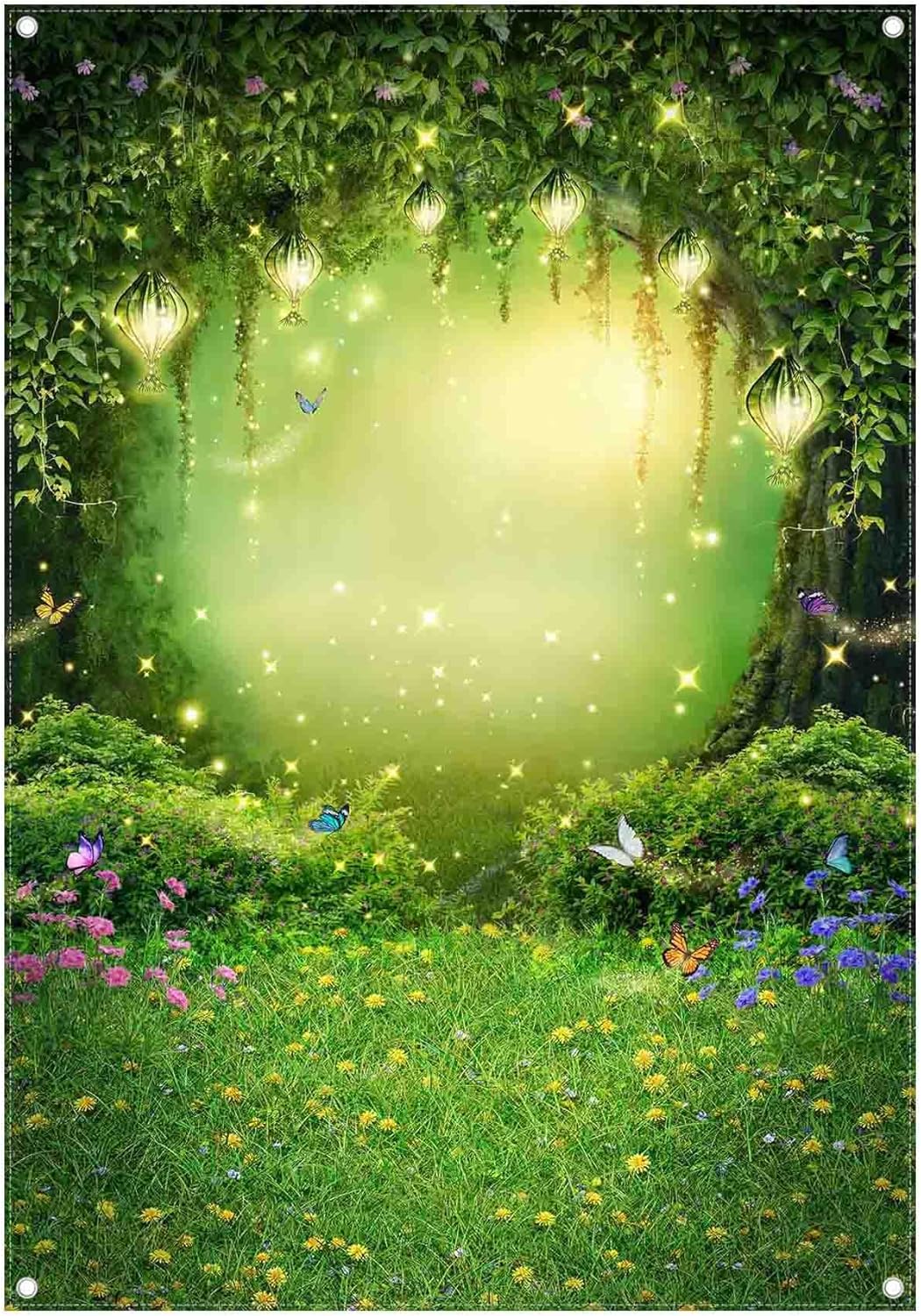 Amazon.com : ZTHMOE 5x7ft Fabric Spring Enchanted Forest Photography ...