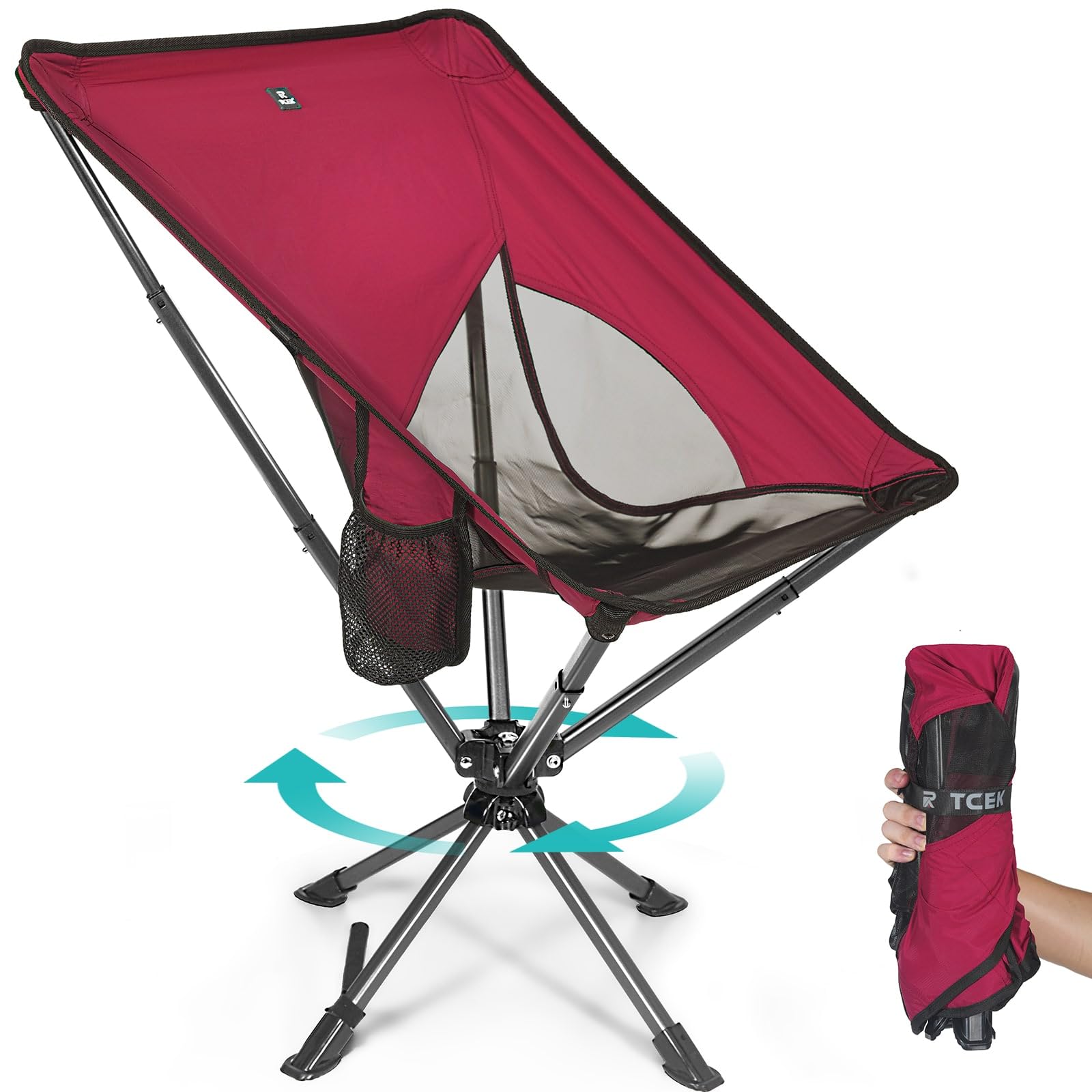 Amazon.com: TCEK 2024 Swivel Portable Chair - Small Compact Collapsible ...