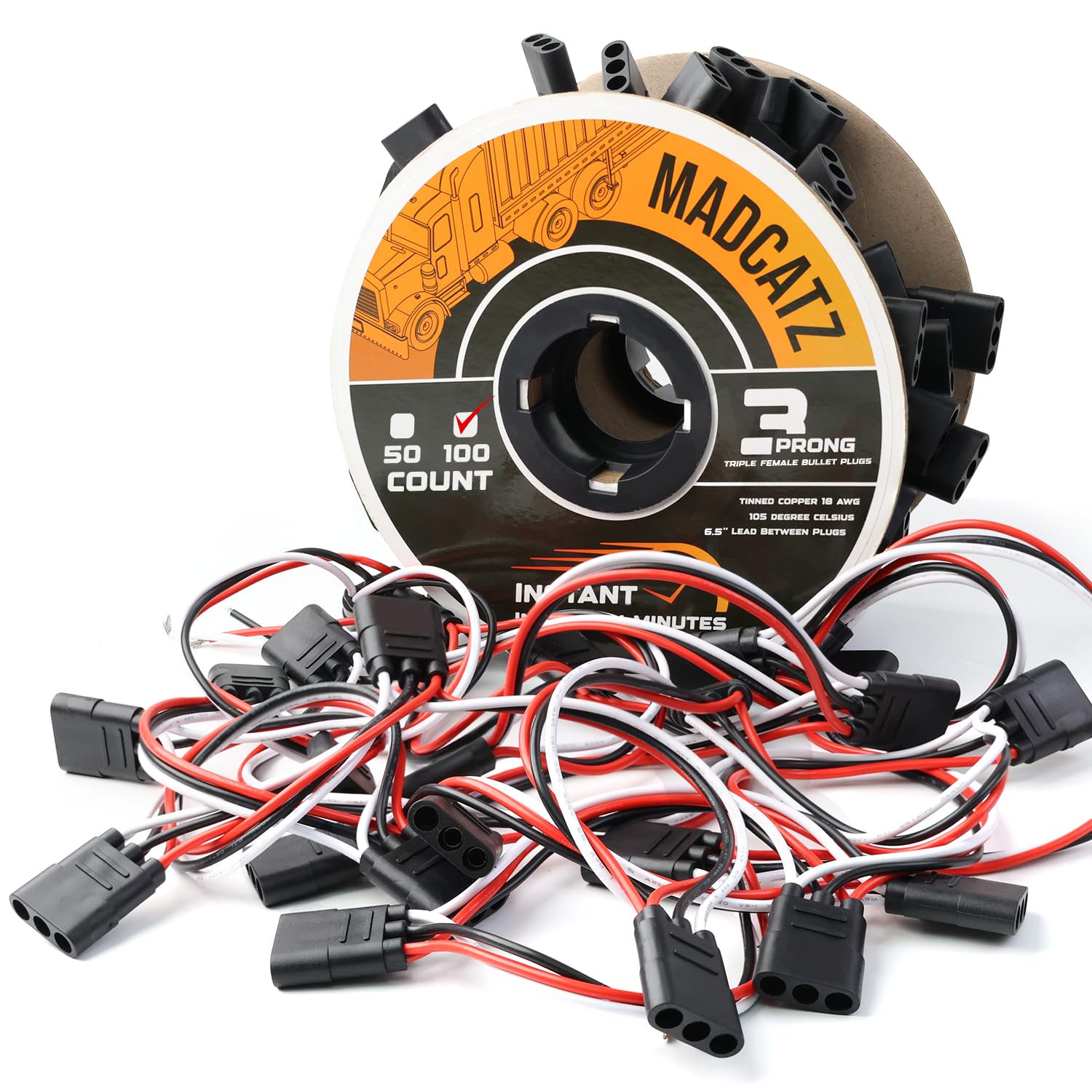 Amazon.com: MADCATZ 100 Count 3-Prong Female Bullet Plugs Continuous ...