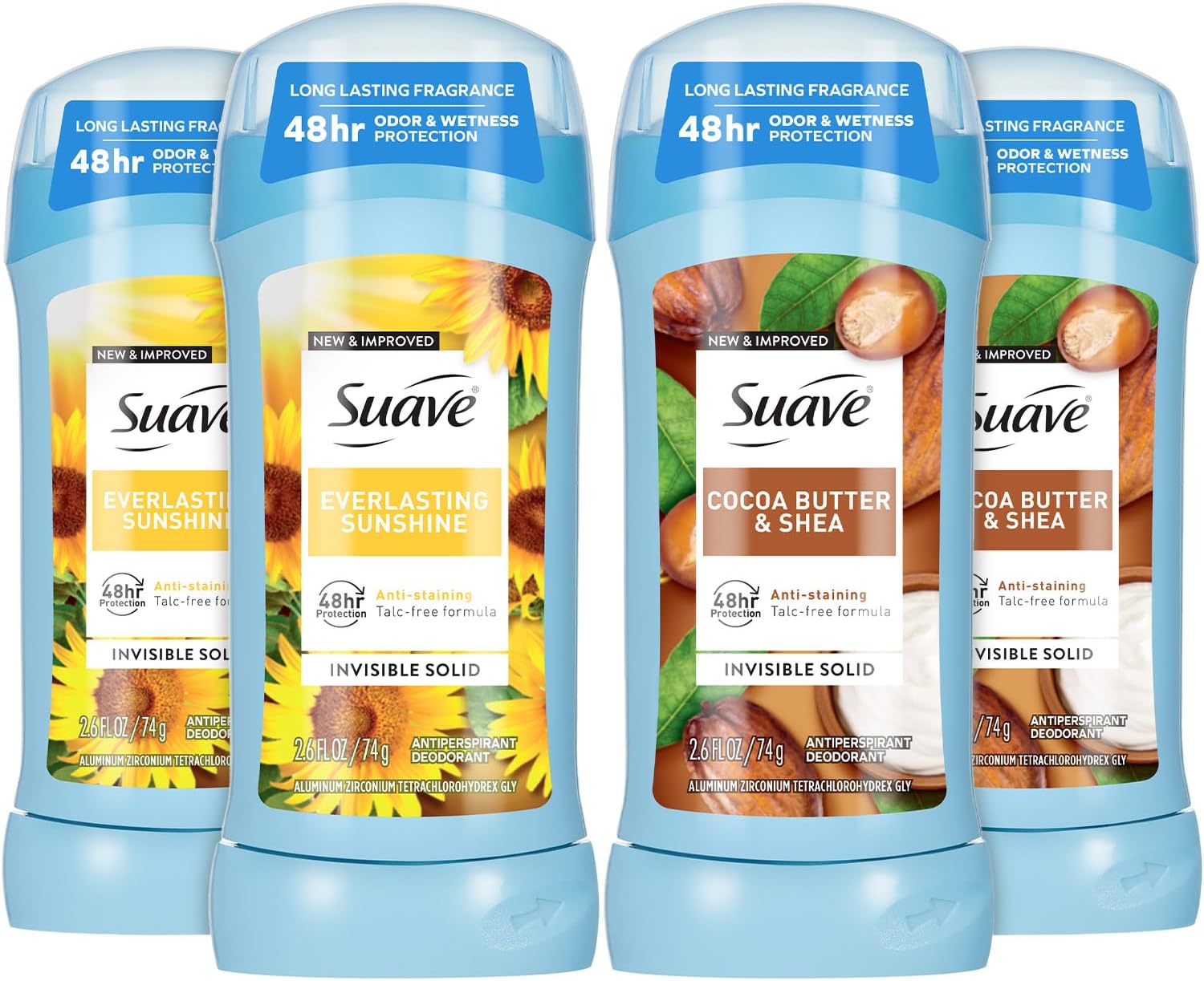 Amazon.com : Suave Antiperspirant Deodorant for Women Variety 4-Pack ...