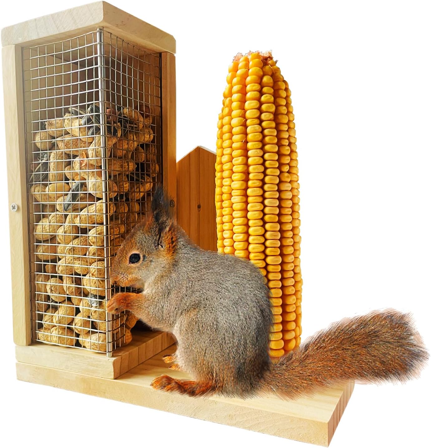 Amazon.com : LENEDI Squirrel Feeders for Outside, Wood Squirrel Feeder ...