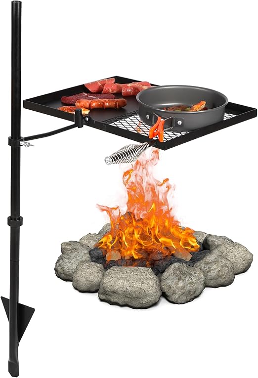 Amazon.com : Lineslife Swivel Campfire Grill Grate and Griddle ...