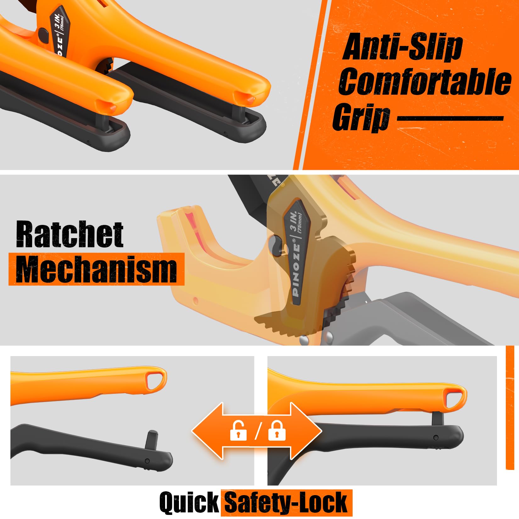 PEX PVC Cutter Libraton Plastic Pipe Cutter | 42mm Capacity Ratchet ...