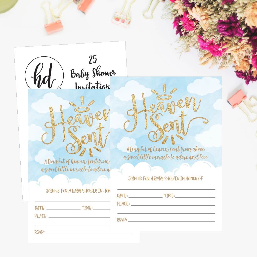 Great Invitation Heaven Heaven Sent Baby Shower Invitations