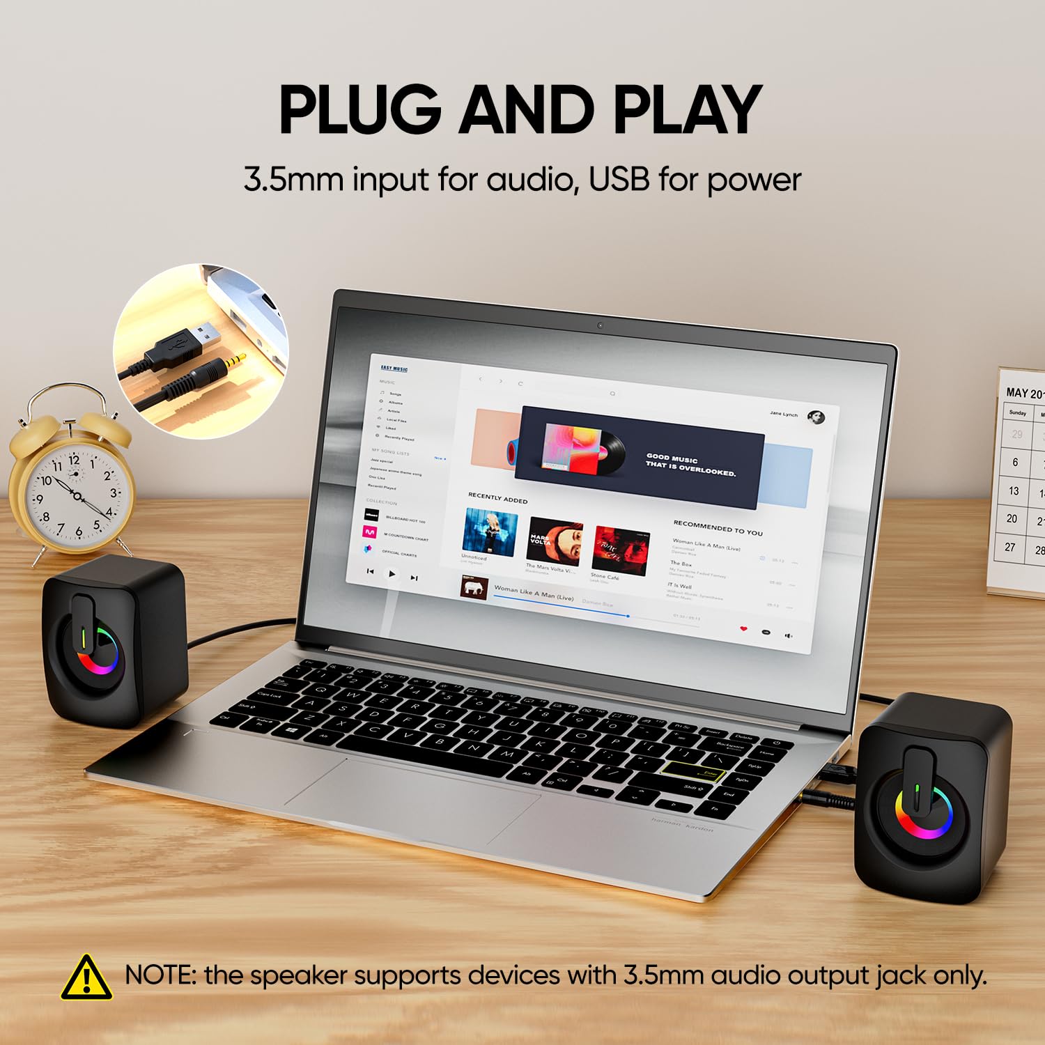 Snapklik.com : MELOGAGA RGB Computer Speakers, USB-Powered PC Speakers