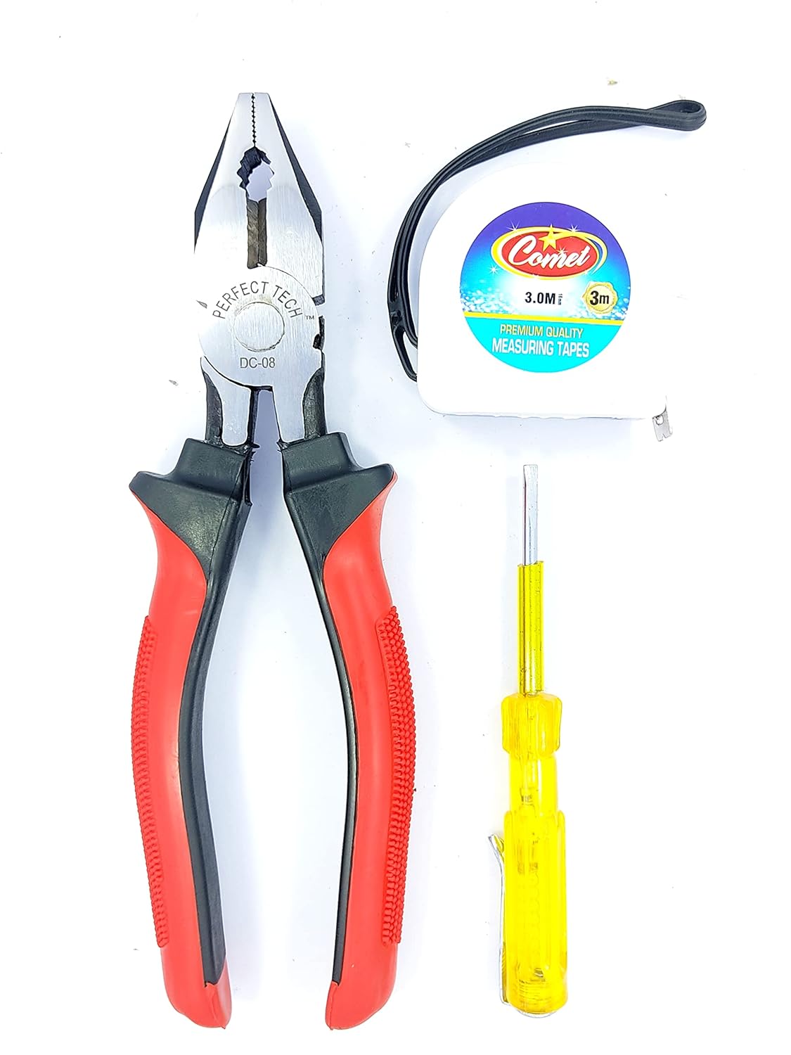 PERFECT TECH Combo Set of 3 Combination Cutting Plier 8 Inch DC-08 ...