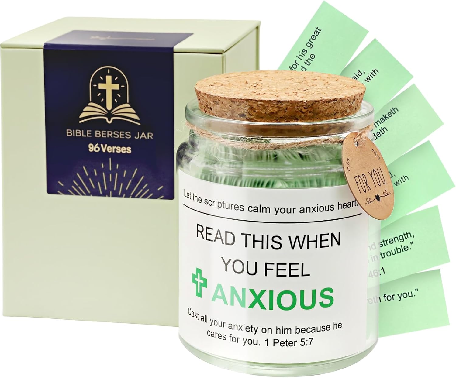 Amazon.com: YAOWKY Anxious 96 Pcs Bible Verse Jar, Read Me When Bible ...