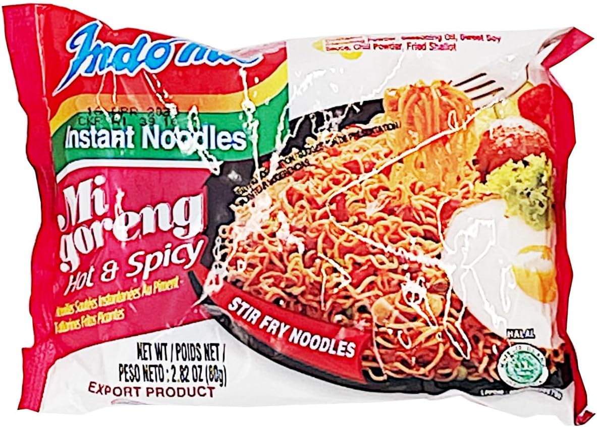 Amazon.com: Indomie Mi Goreng Instant Stir Fry Noodles, Halal Certified ...