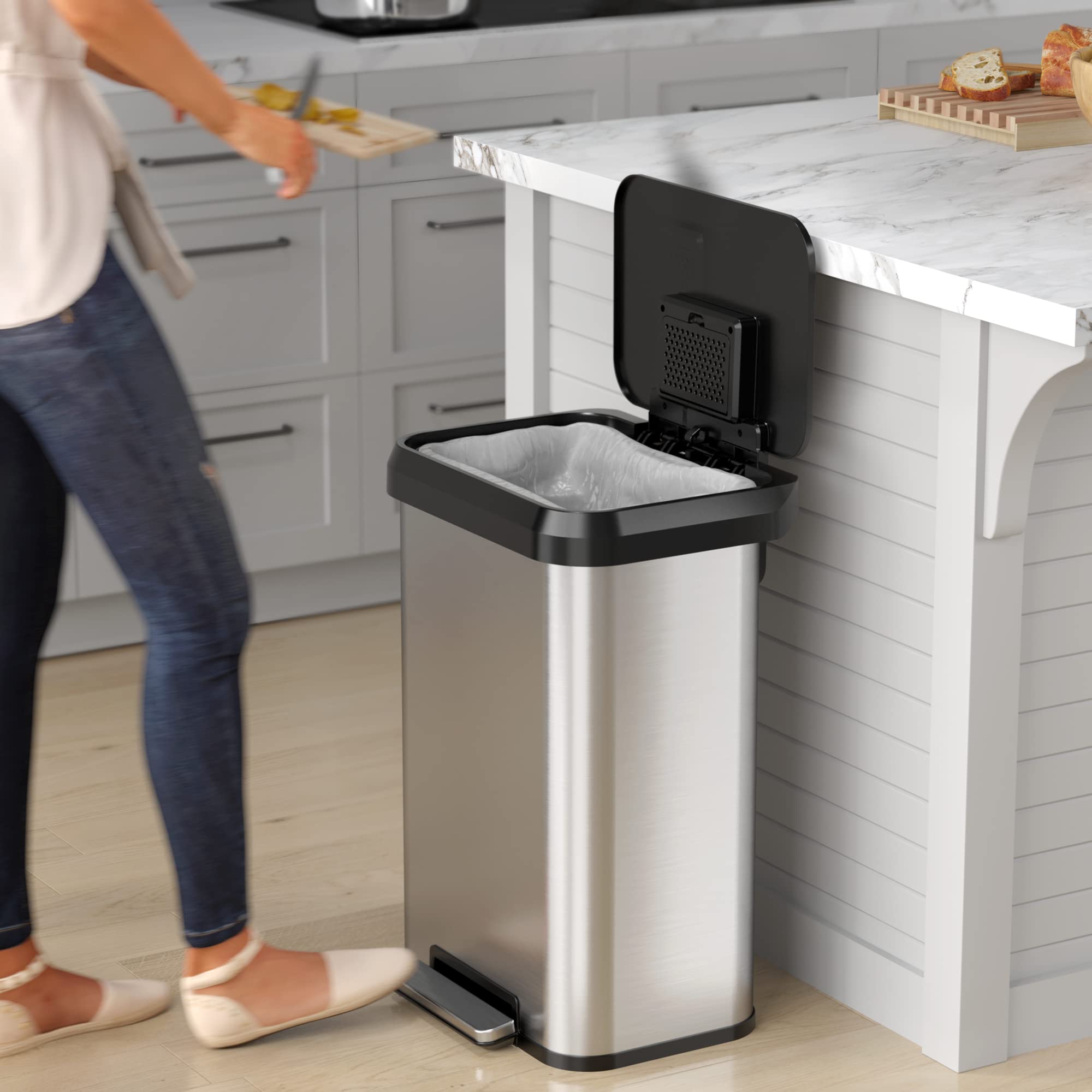 Snapklik.com : iTouchless SoftStep 50 Liter / 13.2 Gallon Outdoor ...