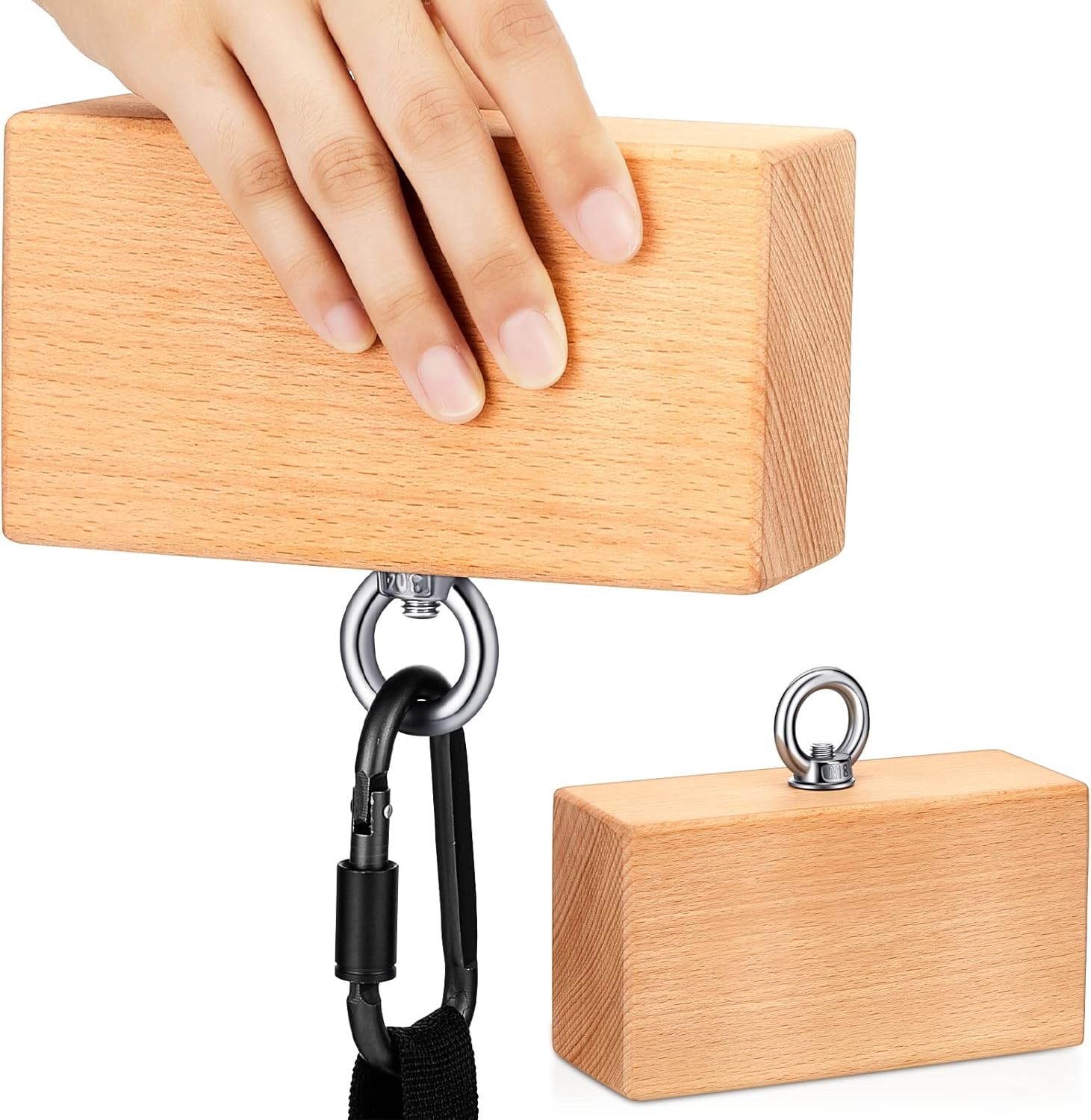 Wettarn Wooden Pinch Block Grip Workout Hand Grip Pinch Block Climbing ...